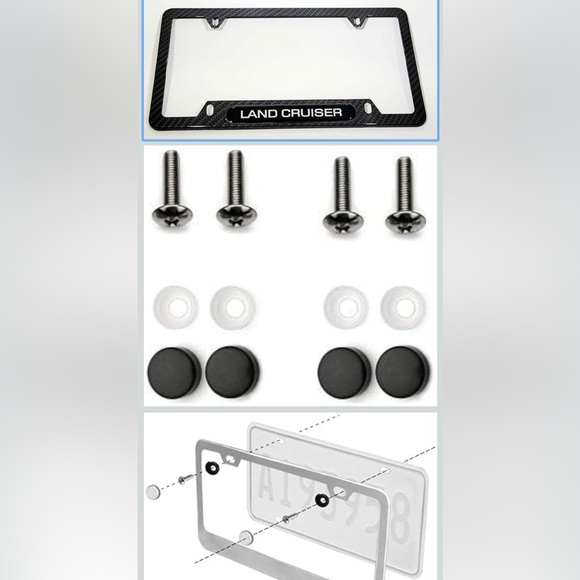 Other | Land Cruiser Black License Plate Frame With Installation Screws ...